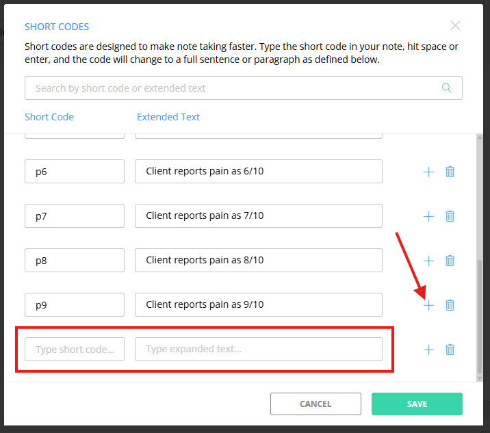 How to use treatment note short codes – ClinicSense