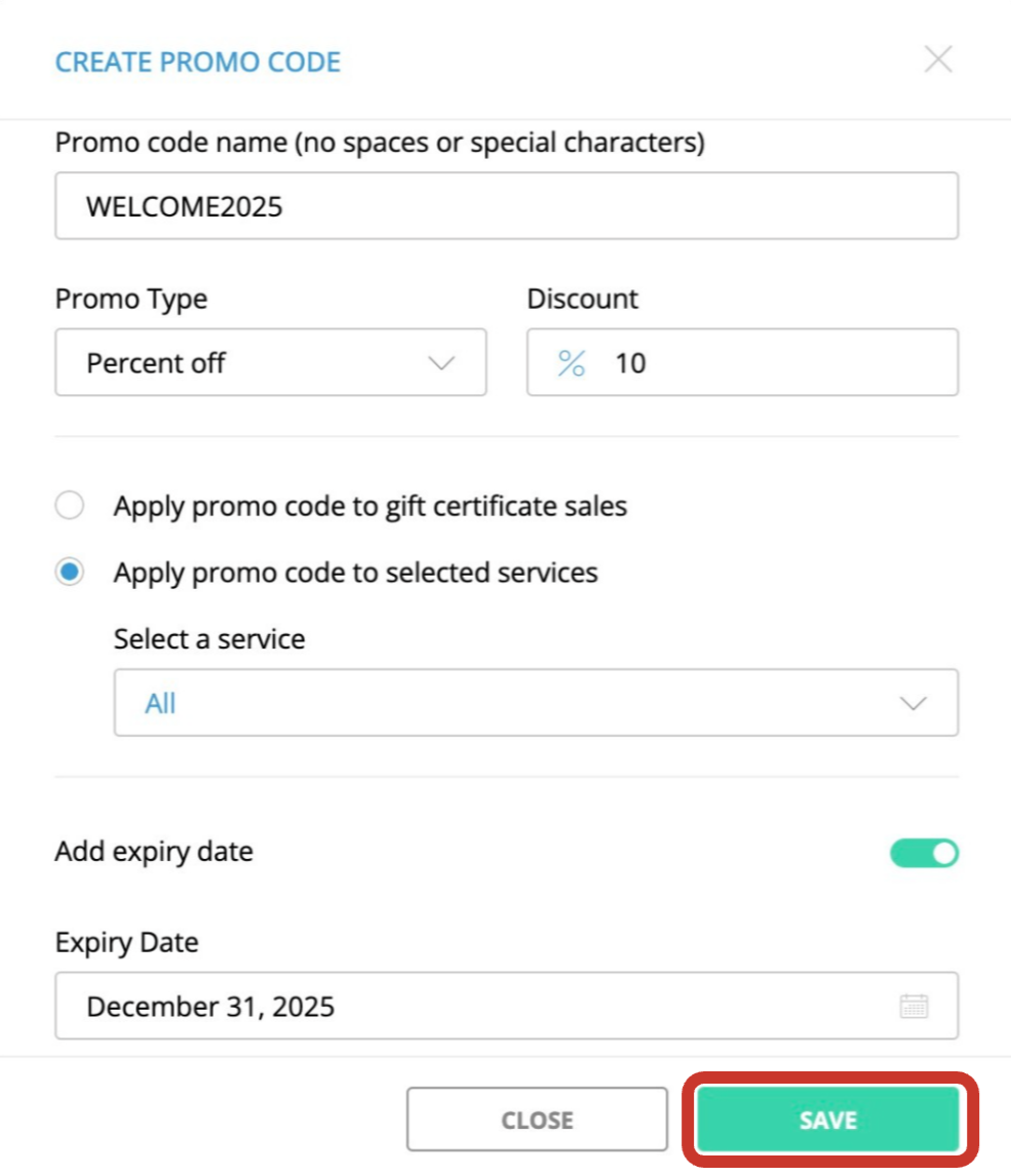 How to create promo codes for clients – ClinicSense