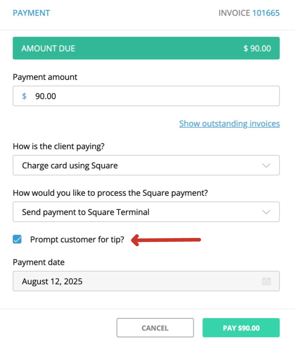 How to add tips to individual invoices – ClinicSense