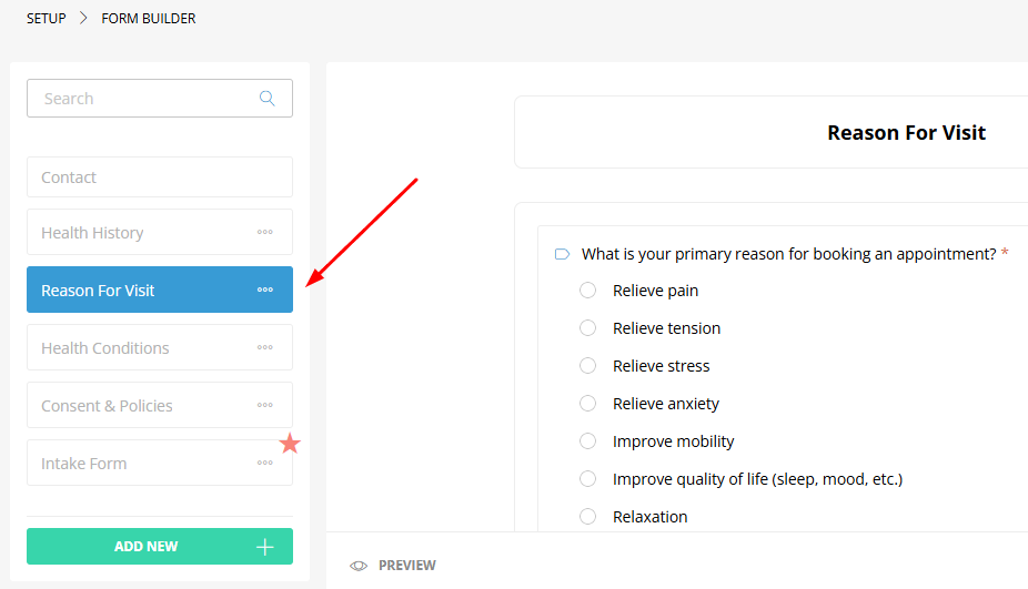 How to customize intake form templates – ClinicSense